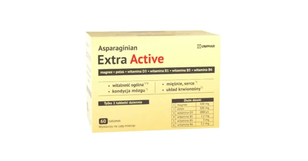 Asparaginian Extra Active, 60 tabletek - manada.pl
